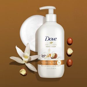 Dove Pampering Care Shea Butter and Warm Vanilla Hand Wash For Clean and Softer Hands Cleanser That Washes Away Dirt 13.5 oz 4 Count