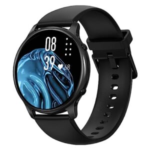 holiday smart watches women men (answer/make calls), 1.7” fitness tracker watch with heart rate/sleep monitor/pedometer, ip68 waterproof watch for android ios phones (us-36black)