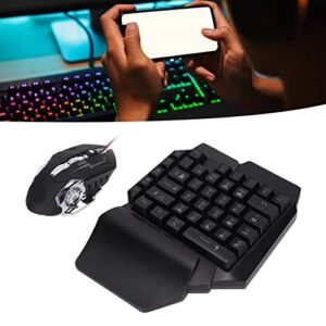 Gaming Keyboard Mouse Converter, One Handed Gaming Set with Automatic Pressure Gun Mechanical Gaming Keyboard for PUBG Gamer, Fast Charging(Black)