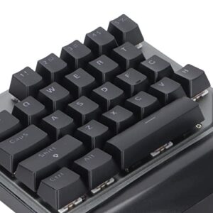 One Handed Gaming Keyboard, 27 Keys Portable Mini Gaming Keypad with Ergonomic Wrist Rest Plug and Play Red Axis Mechanical Gaming Keyboard for PUBG Gamer