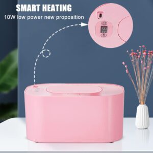 oAutoSjy Baby Wipe Warmer USB Wet Wipes Dispenser Adjustable Precise Temperature Control Portable Wet Wipe Warmer Evenly and Quickly Overall Heating Large Capacity Diaper Holder Wet Tissue Box Pink