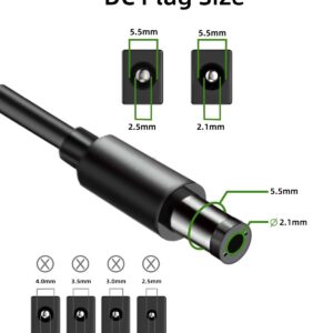 6V 2A [6 Volts 2 Amps] Adapter Power Supply AC to DC Plug 5.5 x 2.1mm & 2.5mm for 6volt 100mA 300mA 500mA 600mA 800mA 900mA 1000mA 1500mA 2000mA Equipment, Extra Long 3.3ft Cord