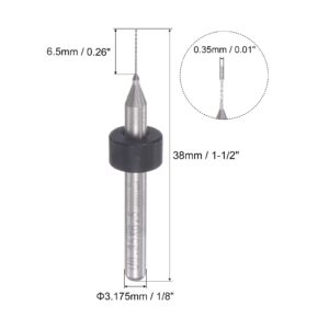 uxcell Micro PCB Drill Bit Set, 1/8" Shank 0.35mm Solid Tungsten Carbide CNC Engraving Print Circuit Board Drill Bits Rotary Tool 10pcs