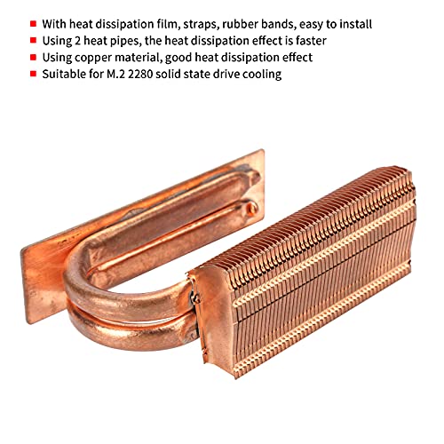 Solid State Drive Cooler, Wear Resistant Safe Copper SSD Heatsink for Desktop Computer