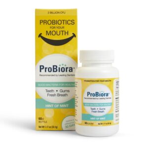 ProBiora Oral-Care Chewable Probiotic Tablets | Probiotic Supplement for Women & Men | Healthier Teeth & Gums | Fresher Breath | Whiter Teeth | 60 Count | Mint