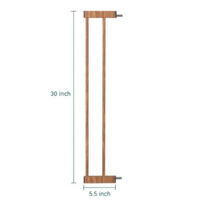 BABELIO 29-46 Inch Pressure Mounted Metal Baby Gate with Wood Pattern, Easy Install, No Drilling, No Tools Required, with Wall Protectors and Extenders