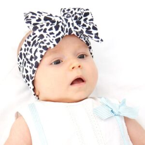 JustMyDress Baby Leopard Headband Turban with Bow Hair Band Bowknot Hair Accessories JBC07 (Cow Stria)