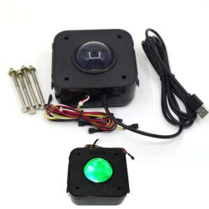 usb arcade game trackball mouse illuminated led round 4.5cm usb connector screws