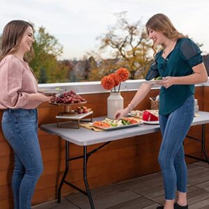 Peakform Centerfold 6-Foot Folding Table, Gray