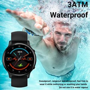 Holiday Smart Watches Women Men (Answer/Make Calls), 1.7” Fitness Tracker Watch with Heart Rate/Sleep Monitor/Pedometer, IP68 Waterproof Watch for Android iOS Phones (us-36black)