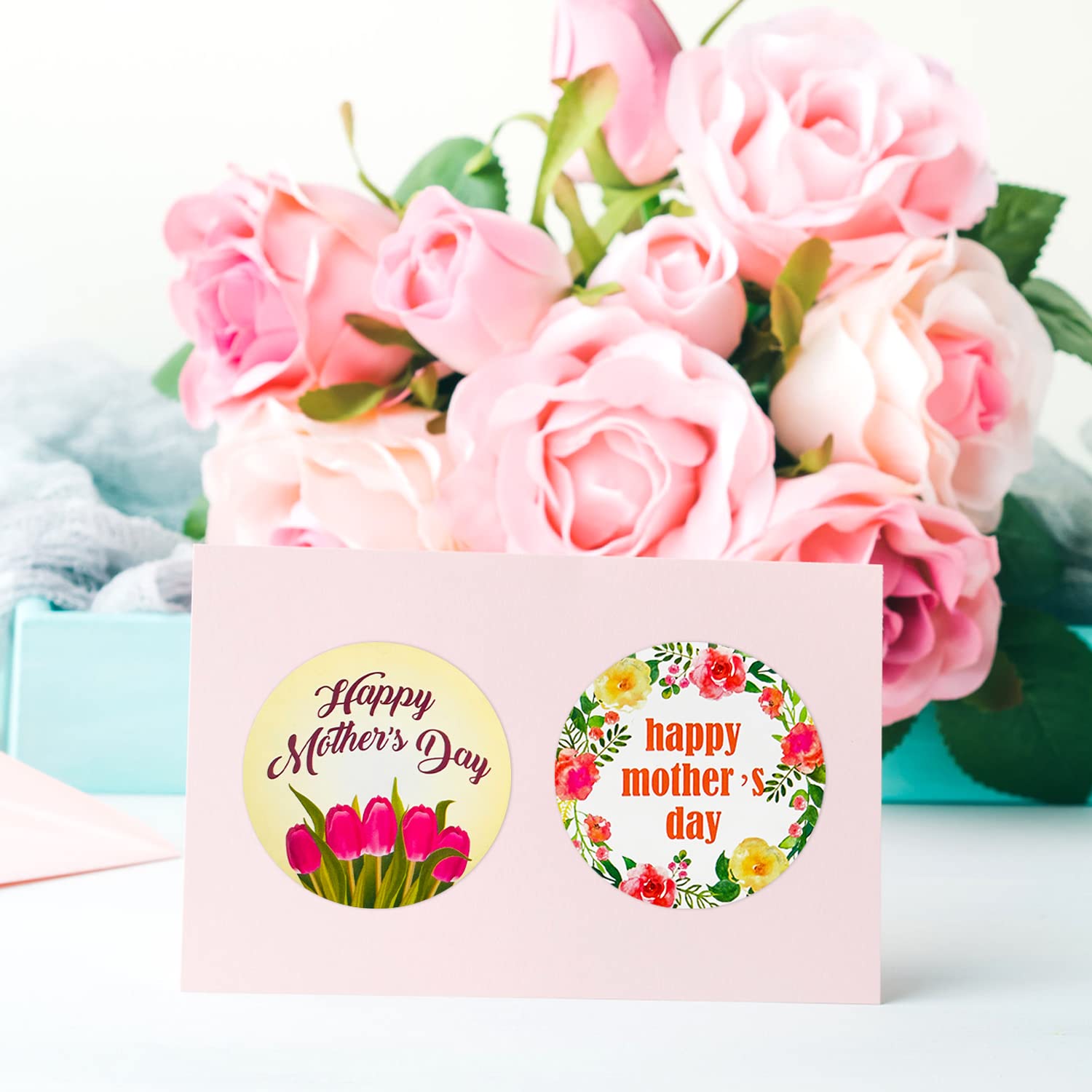 Happy Mothers Day Stickers,180PCS Mother's Day Label Stickers,2" Round Floral Mothers Day Presents Labels for Cards Present Decorations-30PCS