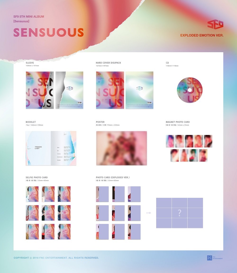 Kakao M SF9 - Sensuous [Random ver.] (5th Mini Album) CD+Booklet+Photocards