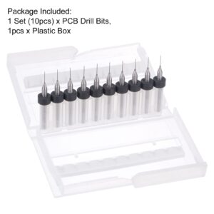 uxcell Micro PCB Drill Bit Set, 1/8" Shank 0.35mm Solid Tungsten Carbide CNC Engraving Print Circuit Board Drill Bits Rotary Tool 10pcs