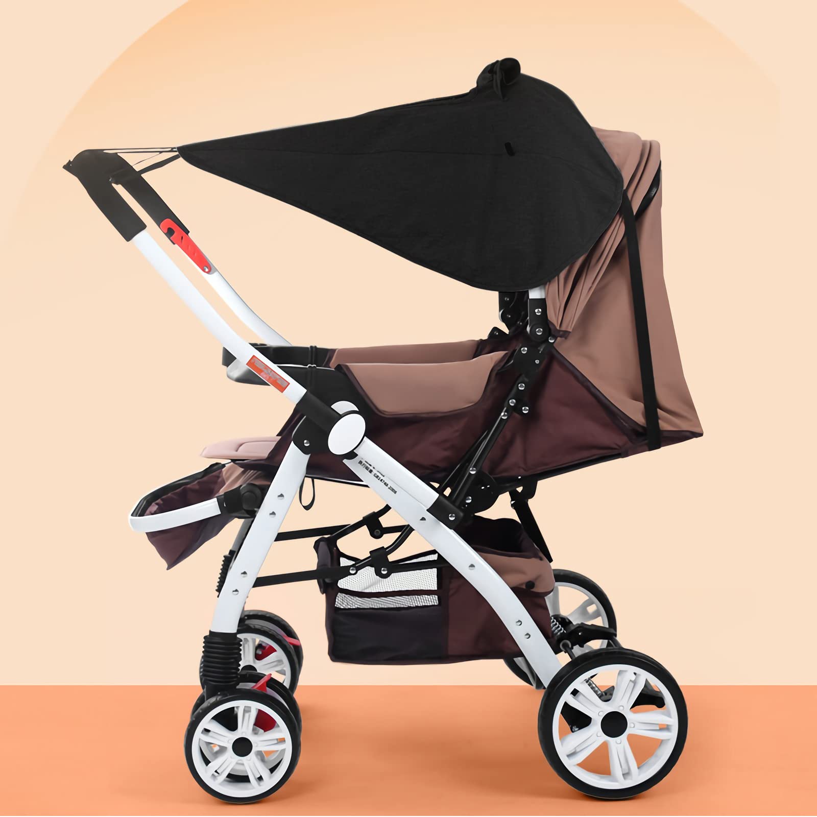 ITODA Baby Stroller Sun Shades with Viewing Window, Universal Breathable Travel Walking Outdoor See Through Beach Parasol Windproof Protective Cover for Seats, Bassinets and Carriers