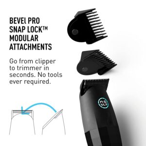 Bevel Professional Hair Clippers & Beard Trimmer for Men, Barber Supplies, Cordless Hair Clippers, Hair Trimmer for Men, 4 Hour Rechargeable Battery, Black