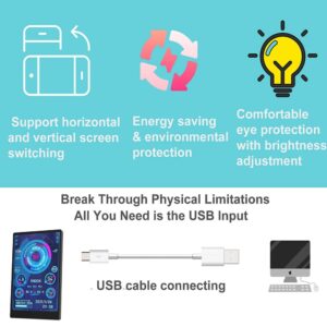 EDIY 3.5 inch IPS USB Mini Screen AIDA64 PC CPU RAM HDD Data Monitor Computer Temperature Display Type-C Sub Screen