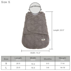 BlueSnail Baby Swaddle, Wearable Sleeping Bag, Adjustable Sleep Sack Wrap, Newborn Essentials Must Have(L, Brown)