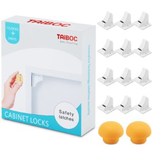 baby proofing magnetic cabinet locks - 12 pack magnetic child locks for cabinets and drawers adhesive pre taped child proof cupboard baby locks latches no tools needed easy installation