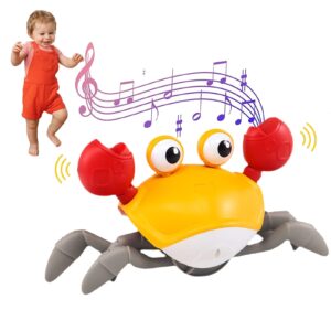 dasdsa crawling crab baby sensory tummy time toys for 1 year old boy girl,walking crab baby toys moving dancing with music and light,avoid obstacles interactive development baby toys