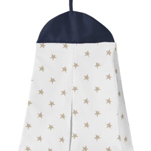 Sweet Jojo Designs Star and Moon Baby Boy or Girl Nursery Crib Bedding Set - 4 pieces - Navy Blue, Gold, and Grey Celestial Sky Stars Gender Neutral Unisex