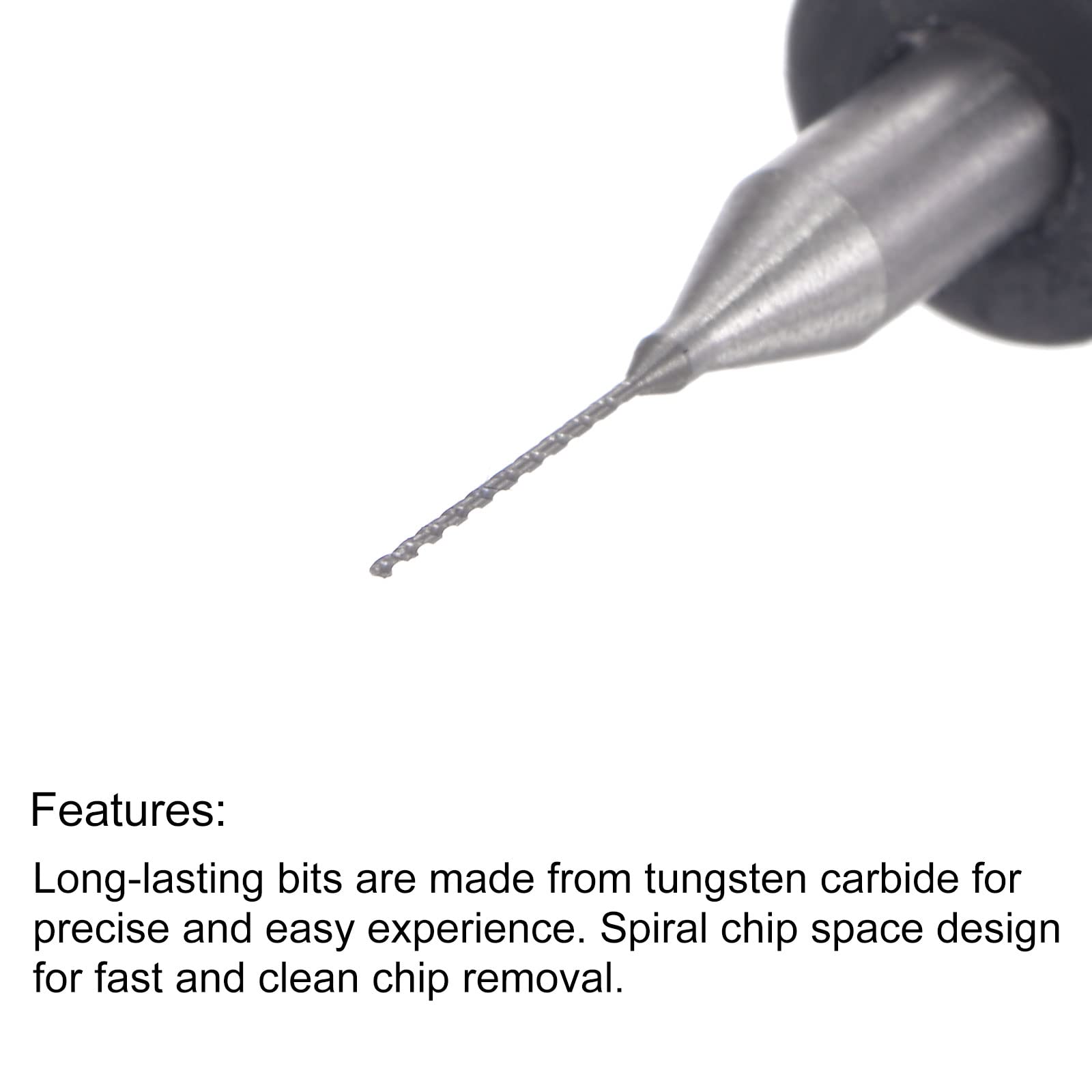 uxcell Micro PCB Drill Bit Set, 1/8" Shank 0.35mm Solid Tungsten Carbide CNC Engraving Print Circuit Board Drill Bits Rotary Tool 10pcs