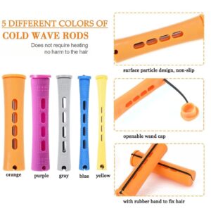 100pcs Hair Curling Rods Set - Plastic Cold Wave Rollers for Natural, Long or Short Hair Styling - Women's DIY Hairdressing Tools in Orange, Purple, Gray, Blue, Yellow