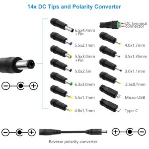 SHNITPWR 3V~12V Universal Power Supply 12W 1A AC/DC Adjustable Power Adapter Transformer 100V~240V AC to DC 3V 4.5V 5V 6V 7.5V 9V 12V 1A 12W Max Switch Converter with 14 Tips and Polarity Converter