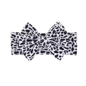 justmydress baby leopard headband turban with bow hair band bowknot hair accessories jbc07 (cow stria)