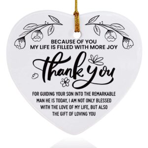 thank you gifts for mother of the groom, thank you for guiding your son into the remarkable man, wedding day gifts for mother in law from bride, ornament keepsake gifts