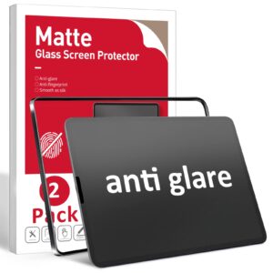 ambison [2 pack matte glass screen protector compatible with ipad air 5th generation 2022 10.9 inch, [install frame] anti glare/fingerprint free/bubble free/9h tempered glass ipad air 5