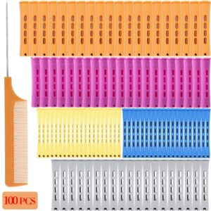 100pcs Hair Curling Rods Set - Plastic Cold Wave Rollers for Natural, Long or Short Hair Styling - Women's DIY Hairdressing Tools in Orange, Purple, Gray, Blue, Yellow