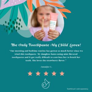 Wellnesse Children’s Toothpaste - Fluoride Free Natural Flavored Toothpaste for Kids and Toddlers - Strawberry - 3 Tubes, 4 oz - Made with Hydroxyapatite, Calcium Carbonate, and Aloe Vera