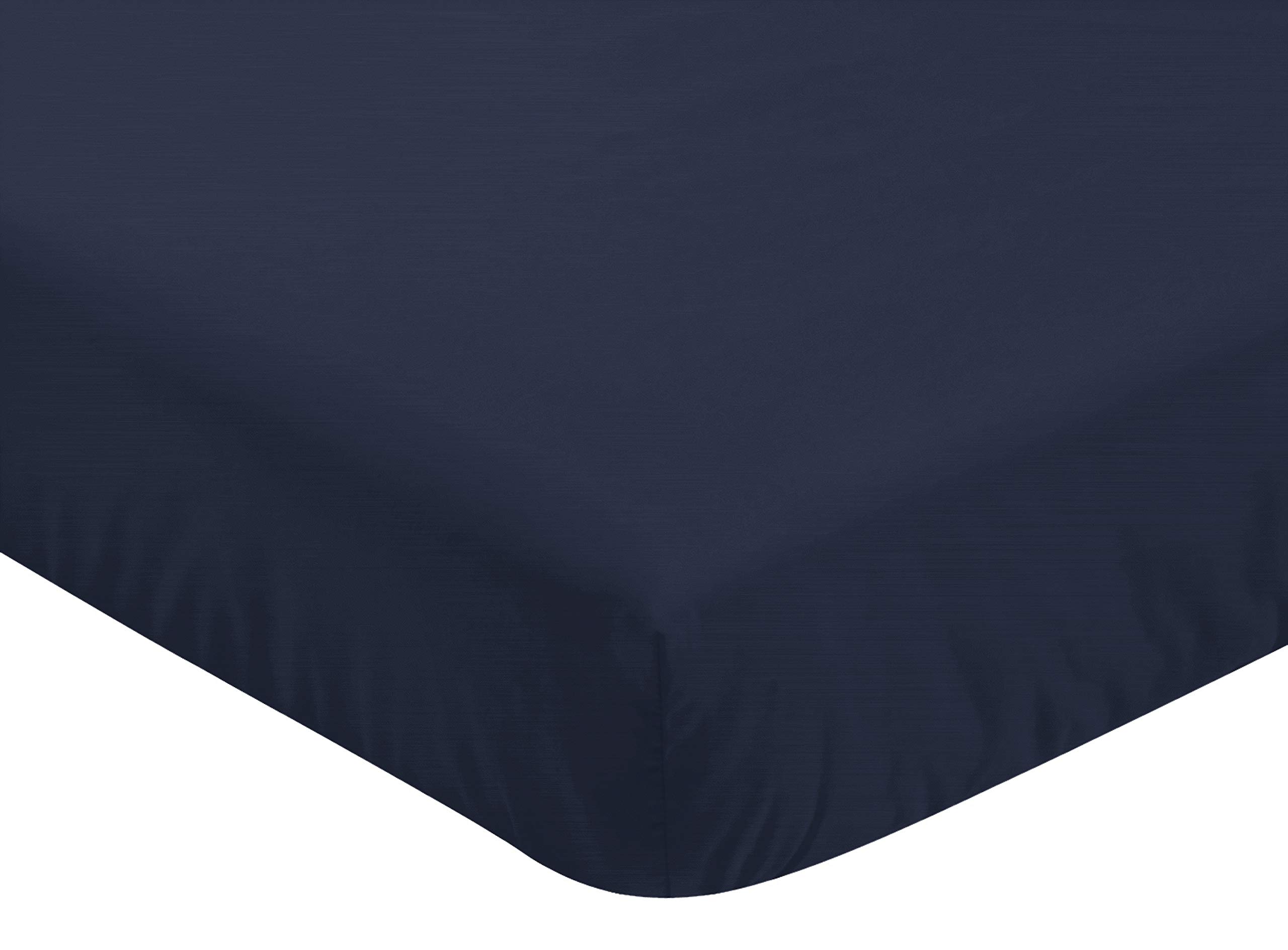 Sweet Jojo Designs Navy Blue Boy or Girl Fitted Crib Sheet Baby or Toddler Bed Nursery - Solid Color for Celestial Sky Gender Neutral Unisex Collection