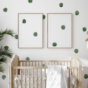 rofarso 120 decals 2.2'' blackish green watercolor polka dots wall decals stickers diy removable peel & stick wall art decorations home decor for nursery bedroom living room playing room