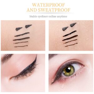 DekRion Winged Eyeliner Stamp, Eyeliner Liquid Liner, Black Eyeliner Waterproof Eyeliner Long-lasting Liquid Eyeliner & Smudgeproof Makeup Eyeliner