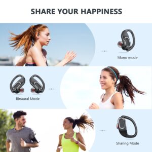 POMUIC Wireless Earbuds, Bluetooth 5.1 Headphones with 4 HD Microphone, 60Hrs Playback Sport Earphones with LED Display, IP7 Waterproof, in Ear Bluetooth Earbuds with Earhooks, Headset for Sport Work