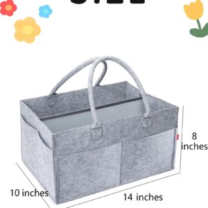 YaKuss Diaper Caddy Organizer for Baby, Changing Table Diaper Basket Caddy Storage Bin Car Organizer, Diaper Storage Caddy, Portable Diaper Caddy Basket for Boys and Girls (Small, 1.0 Grey)