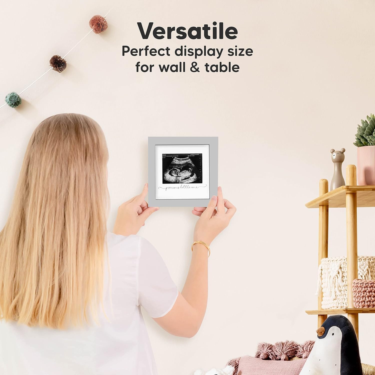 KeaBabies Baby Sonogram Picture Frame - Modern Ultrasound Frame for Mom to Be, Pregnancy Announcement Sonogram Photo Frames, Gender Reveal for Expecting Parents, First Time Dad Gifts (Cloud Gray)