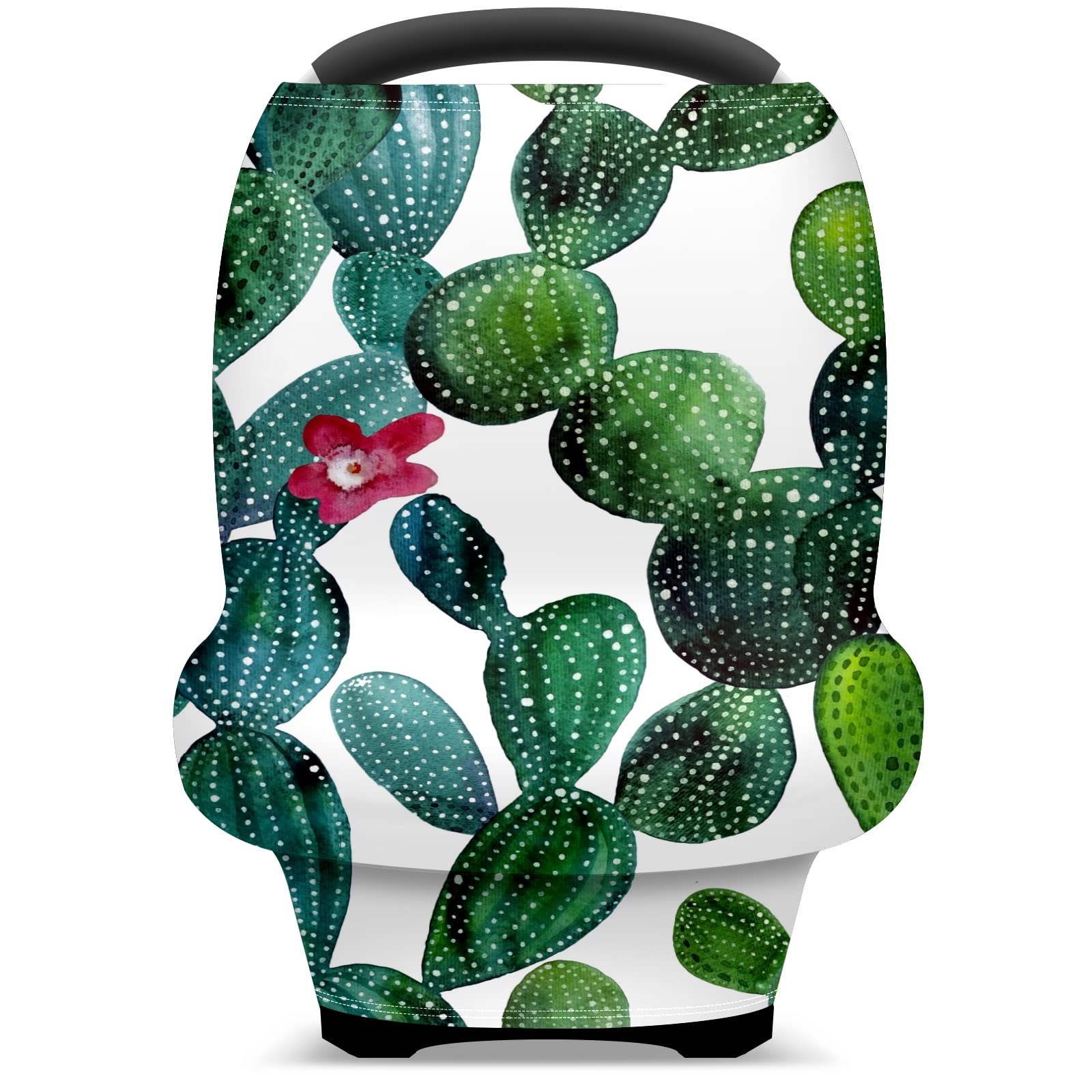 Baby Car Seat Stroller Covers Cactus Collettion Nursing Cover Breastfeeding Scarf Soft Breathable Stretchy Infant Car Canopy Coverage Carseat Cover for Boys and Girls Multi Use