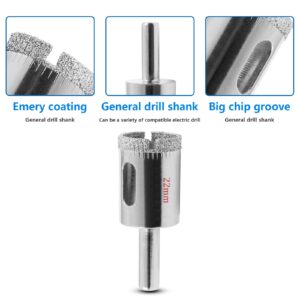 Luomorgo 2 Pcs 22mm/7/8 inch Diamond Hole Saw, 1.1 inch Cutting Depth Diamond Drill Bits for Glass Ceramic Marble Porcelain Tile Granite Quartz Gemstone