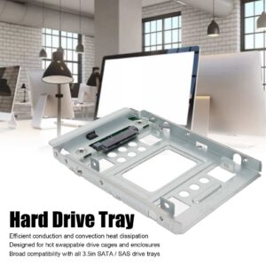 2.5" SSD to 3.5" SATA Hard Drive Tray Compatible with All 3.5in SATA/SAS Drive, 2.5in SSD to 3.5in SATA Hard Drive Caddy for Computer PC, Good Heat Dissipation, Hot Swap