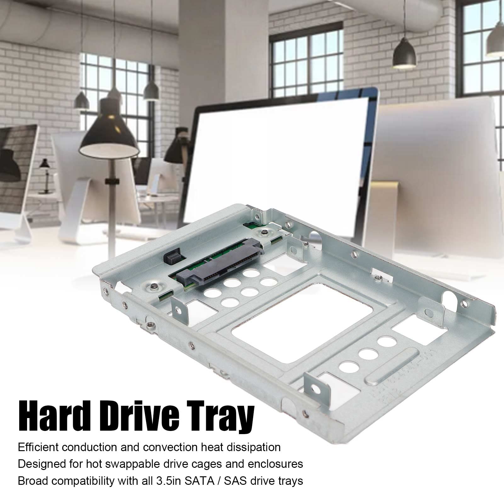 2.5" SSD to 3.5" SATA Hard Drive Tray Compatible with All 3.5in SATA/SAS Drive, 2.5in SSD to 3.5in SATA Hard Drive Caddy for Computer PC, Good Heat Dissipation, Hot Swap