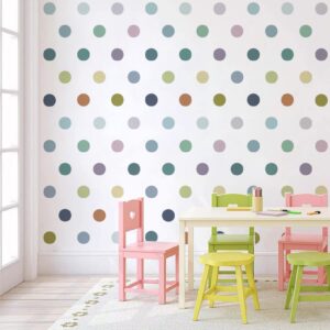 90 pcs boho polka dot wall decals for girls bedroom,boho nursery decor wall stickers for playroom kids classroom rainbow wall decals decor