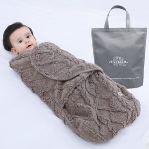 BlueSnail Baby Swaddle, Wearable Sleeping Bag, Adjustable Sleep Sack Wrap, Newborn Essentials Must Have(L, Brown)