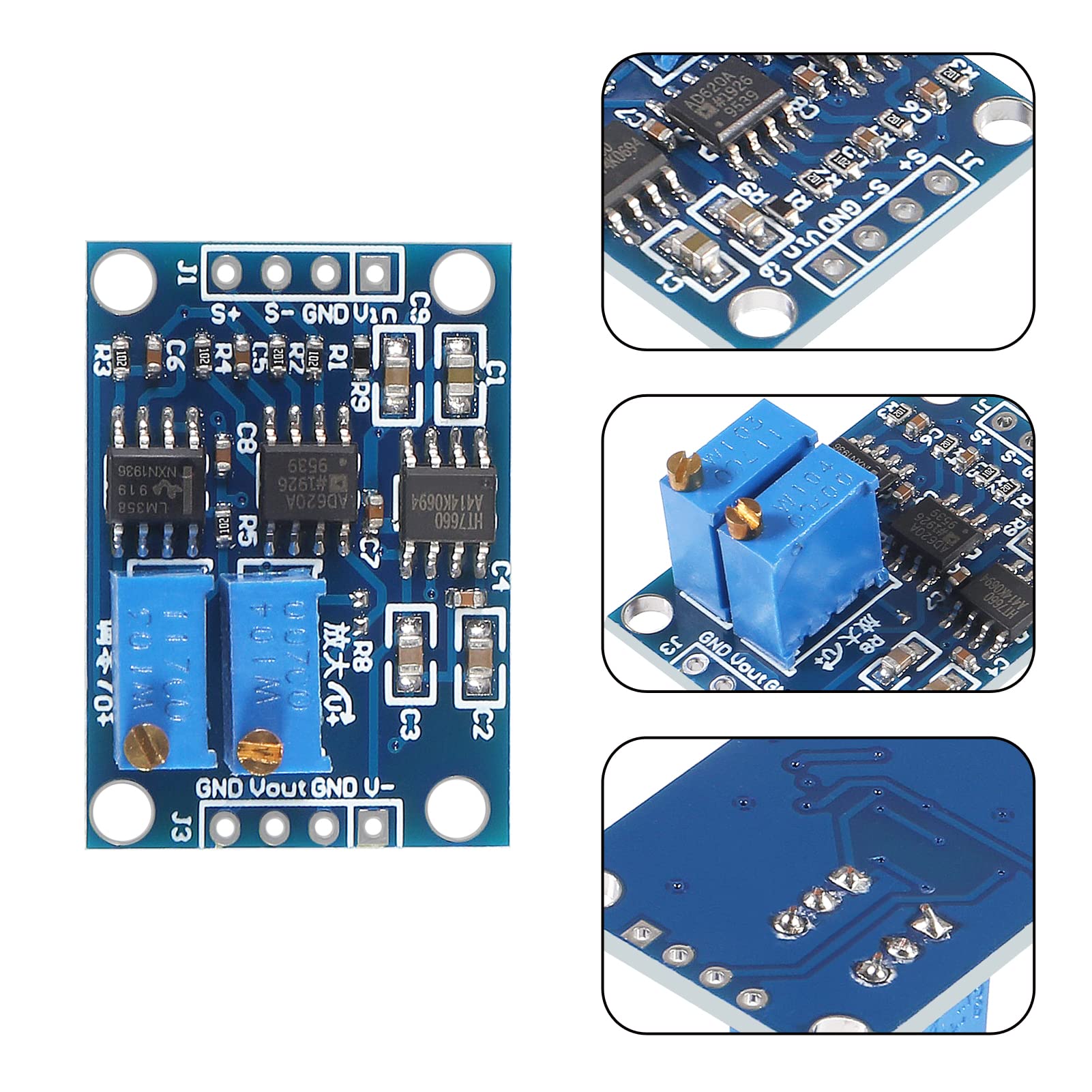 AITIAO 2PCS Microvolt Voltage Amplifier Module AD620 Instrumentation Amplifier Module Signal Amplifier Module DC 3-12V High Precision