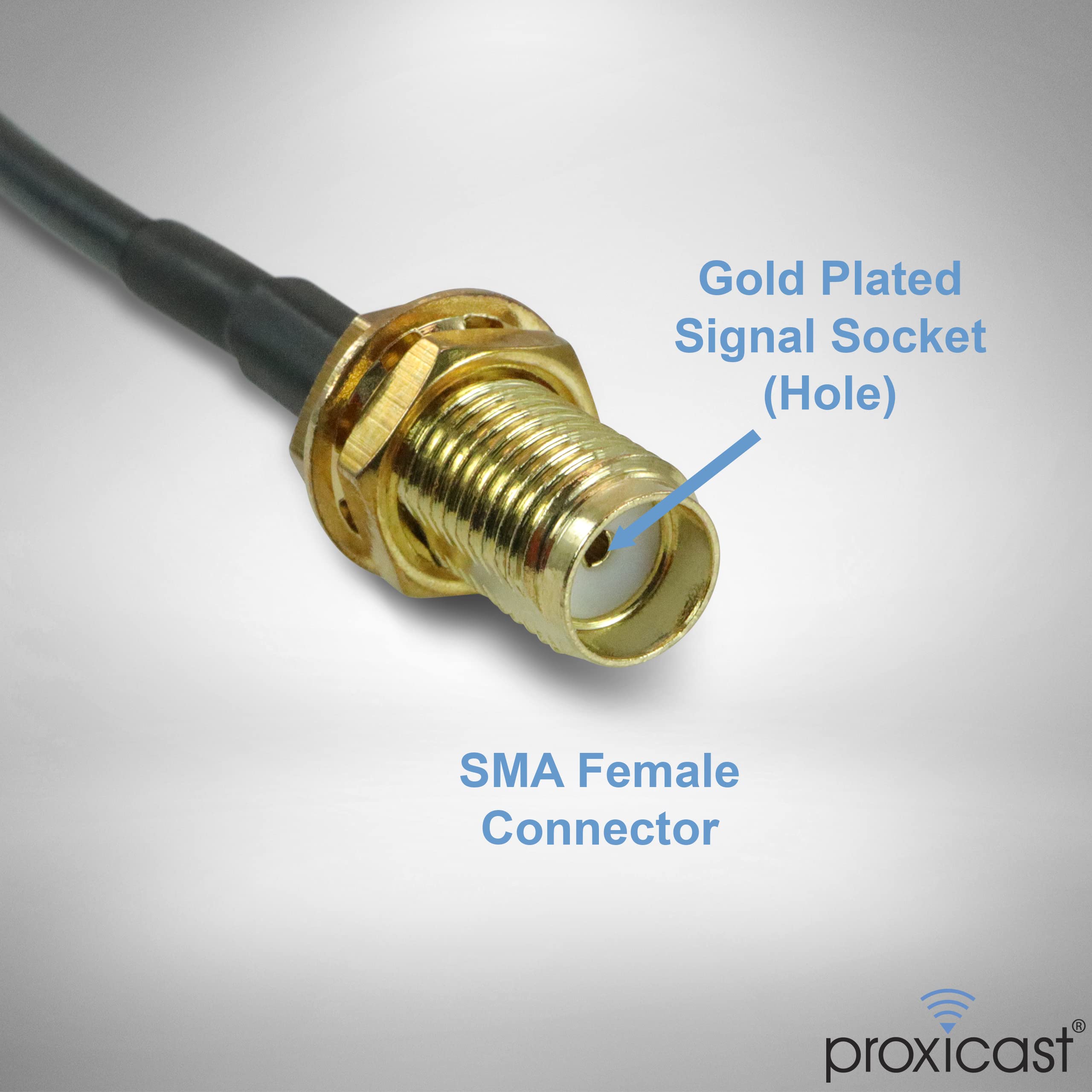 Proxicast 12 inch TS9 to SMA Female External Antenna Adapter Cable Pigtail for 4G/5G Modems, Hotspots & Routers - Nighthawk M6/MR6500, M5/MR5100, M1/MR1100, Jetpack 8800L, 7730L (ANT-104-TS9-2PK)