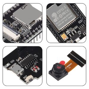 AEDIKO 4pcs ESP32-CAM WiFi Bluetooth Board ESP32-CAM-MB Micro USB to Serial Port CH340G with OV2640 2MP Camera Module Dual Mode