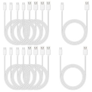 smays usb c cable bulk, 6ft 10-pack type c phone charger cord white