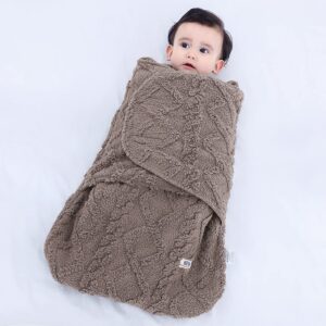 BlueSnail Baby Swaddle, Wearable Sleeping Bag, Adjustable Sleep Sack Wrap, Newborn Essentials Must Have(L, Brown)