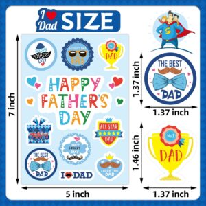 Joy Bang 296 Pcs Fathers Day Stickers for Kids, Best Dad Stickers Crafts, Feliz Dia de las Padres Stickers, Fathers Birthday Party Supplies Favors